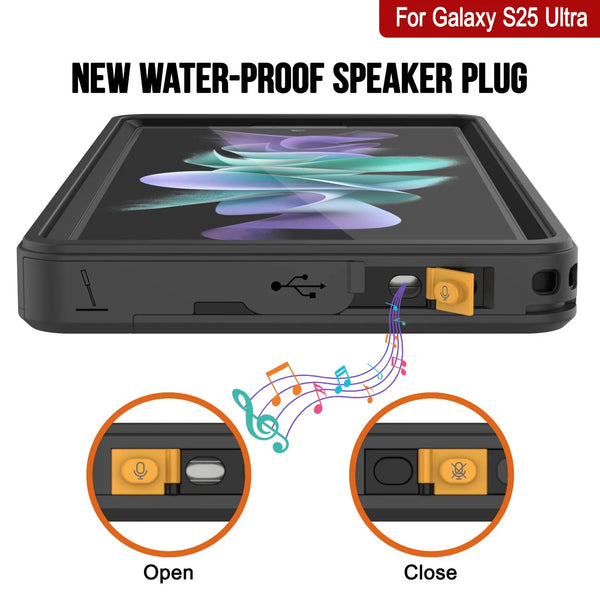 Galaxy S25 Ultra Waterproof Case PunkCase StudStar Black Thin 6.6ft Un ...