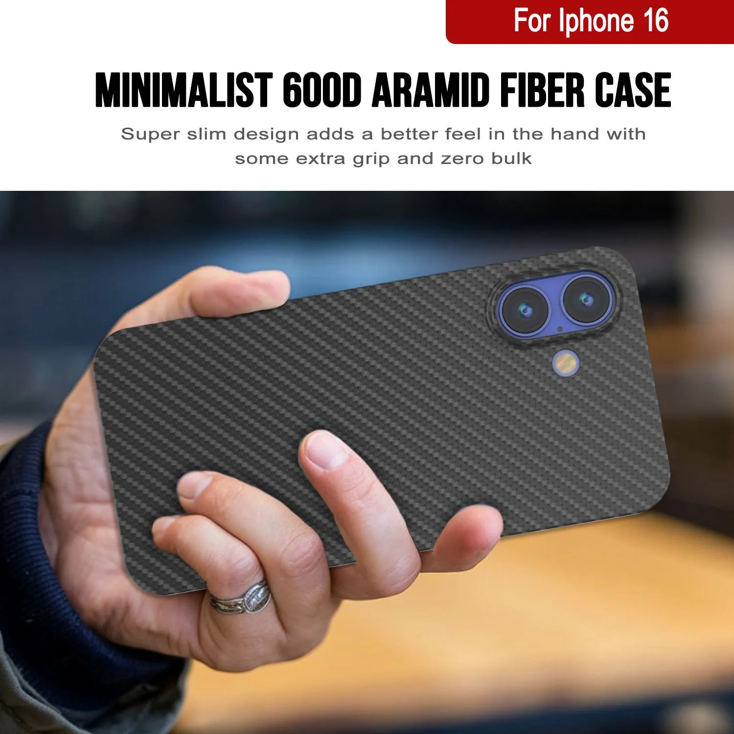Punkcase iPhone 16 Carbon Fiber Case [AramidShield Series] Ultra Slim ...